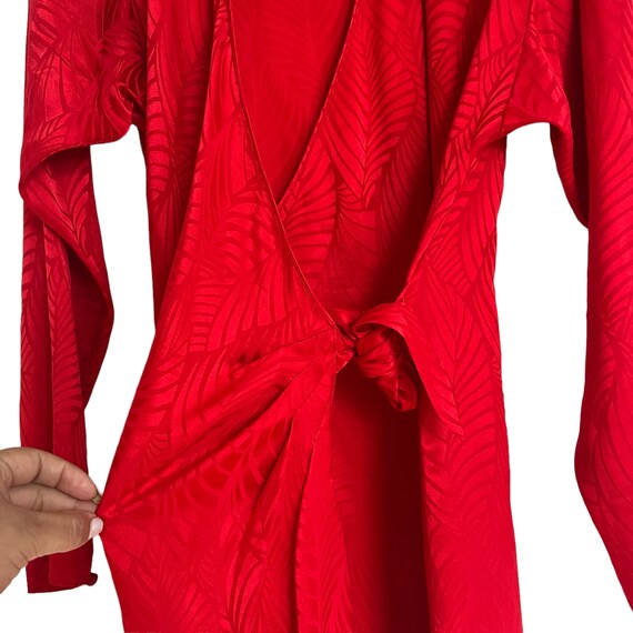 SILK Red Dress / Wrap Dress - Gem