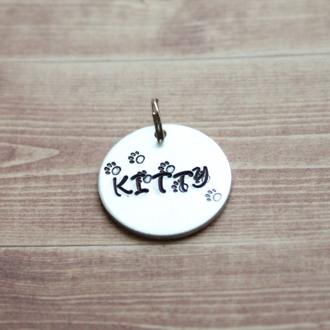 Hand Stamped Pet Name Tag Cat Tag Pet Tag Pet's Name - Etsy