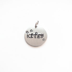 Hand Stamped Pet Name Tag, Cat Tag, Pet Tag, Pet's Name Tag ...