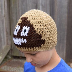 Poop Emoji Hat - Crochet Poop Emoji Hat - Emoji Movie - Funny Poop Hat ...