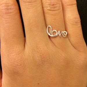 Love Ring -script /cursive Love -14K Gold /rose Gold-filled /sterling ...