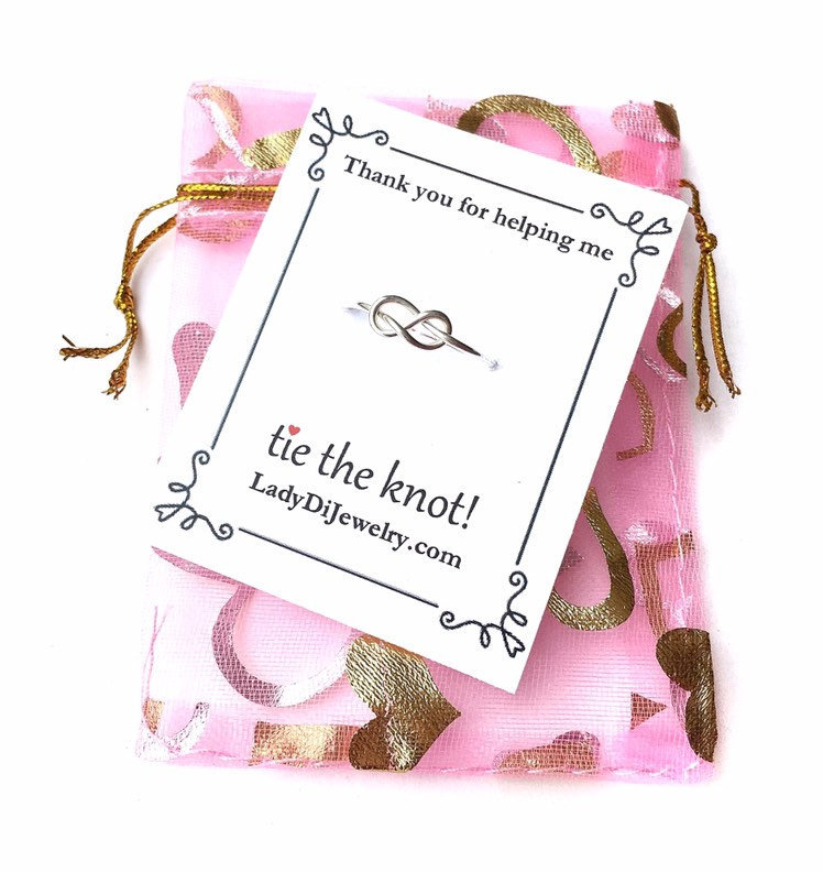 Infinity Knot Ring bridesmaid Gift Set 3 4 5 6 14K Gold | Etsy