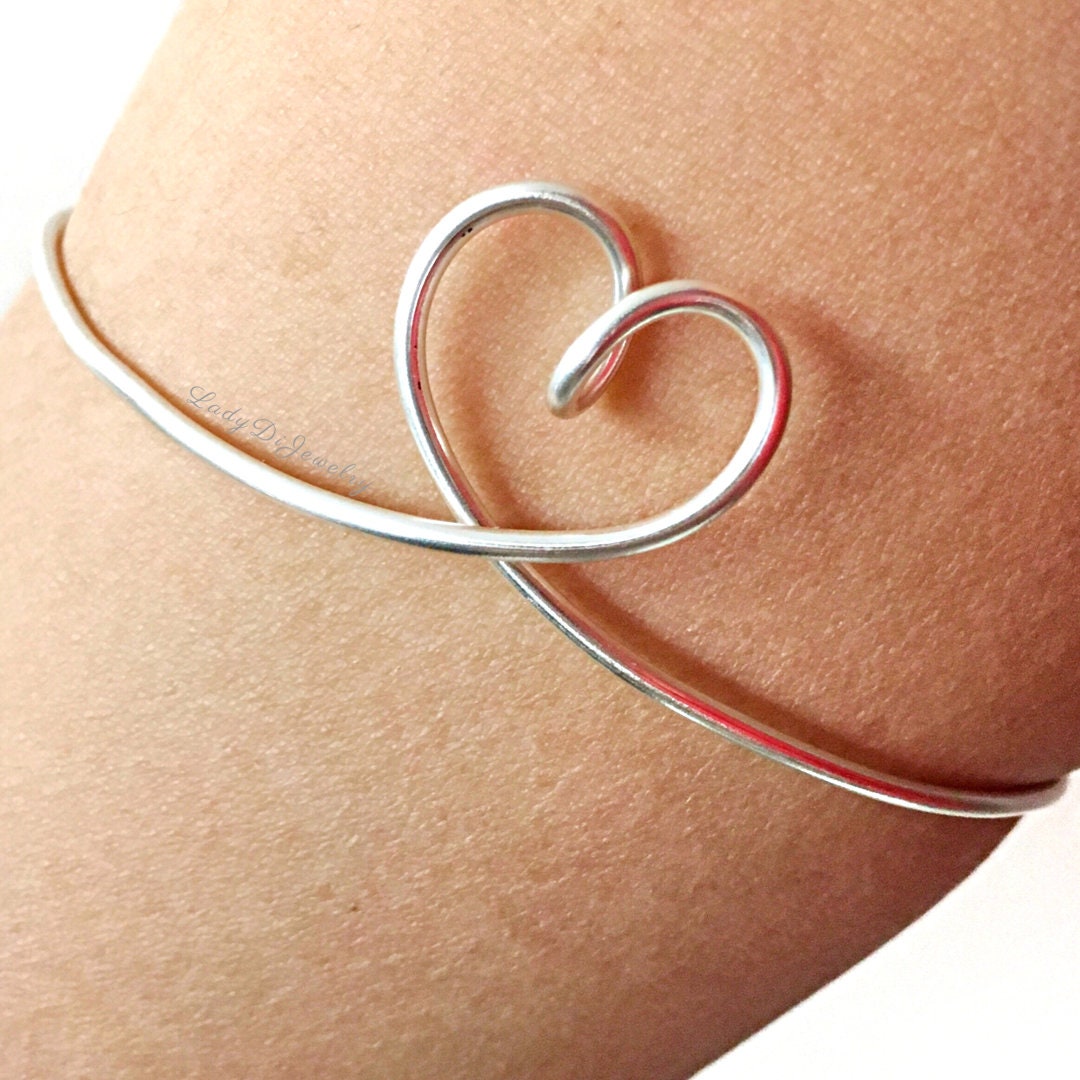 Heart Arm Cuff -heart Armlet -sterling Silver /gold /rose Gold -love ...