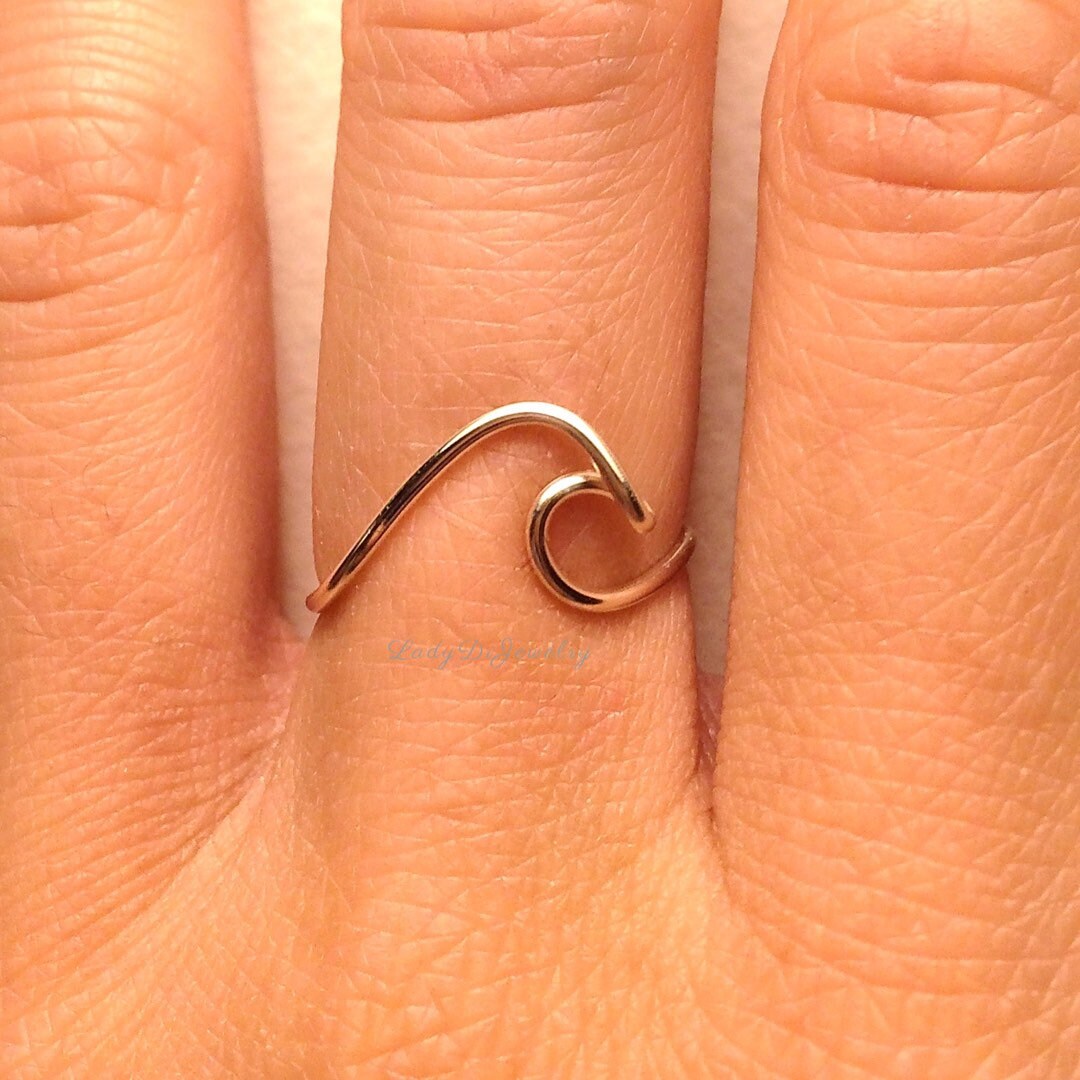 Wave Ring sterling Silver /14K Gold /rose Gold-filled - Etsy