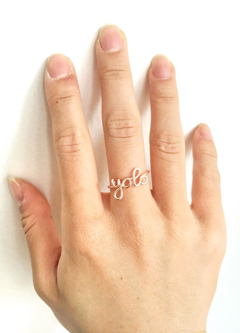 Yolo Ring -you Only Live Once YOLO Word -14K Gold /rose Gold-filled ...