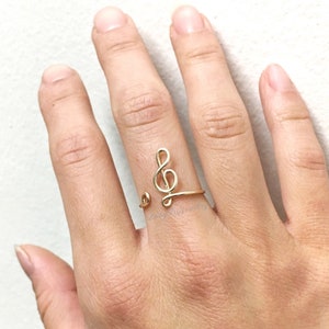 Treble Clef Ring Music Symbol Ring -14K Gold /rose Gold-filled ...