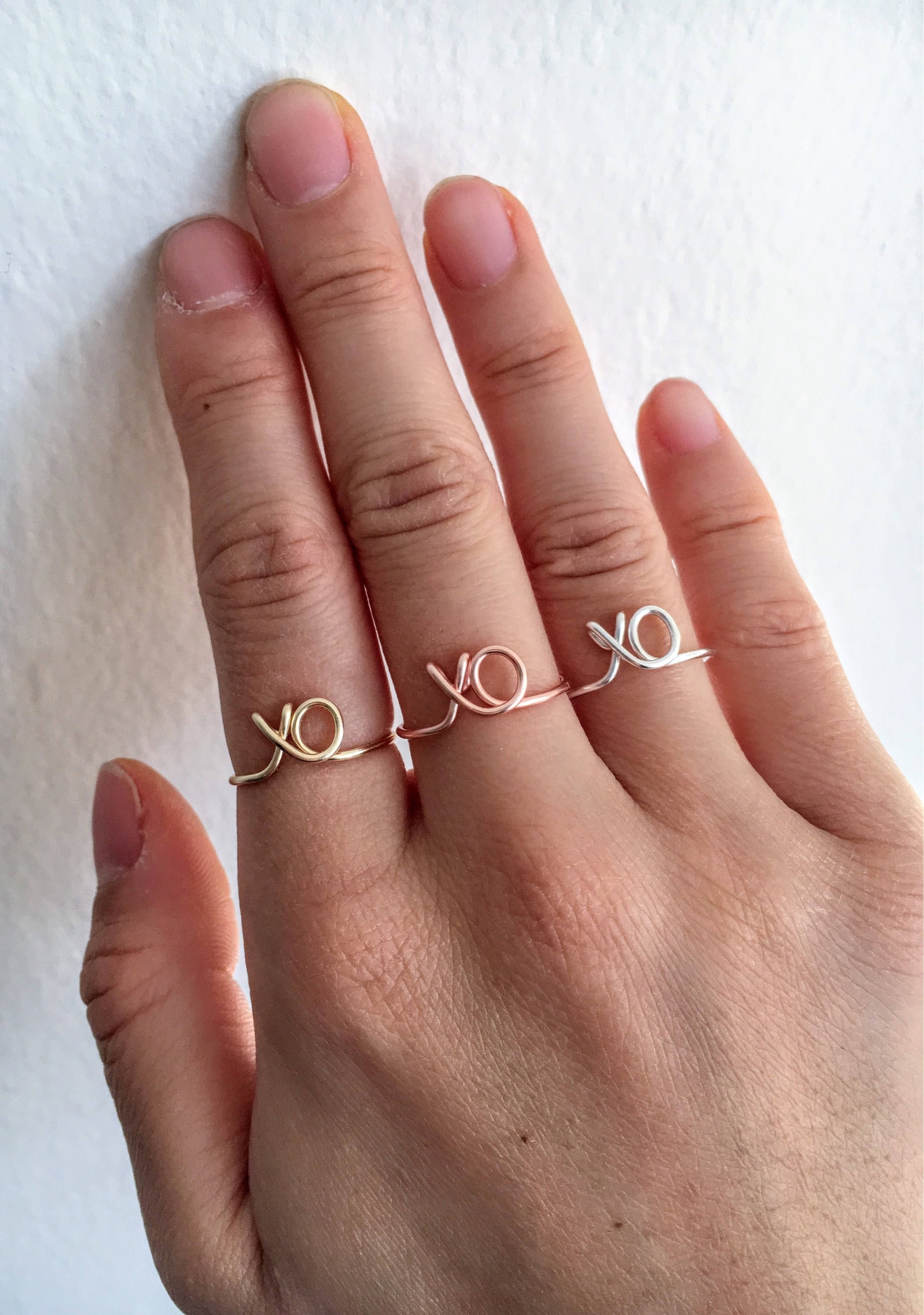 XO Ring - 14K Gold /rose Gold-filled /sterling Silver Wire -hugs and ...