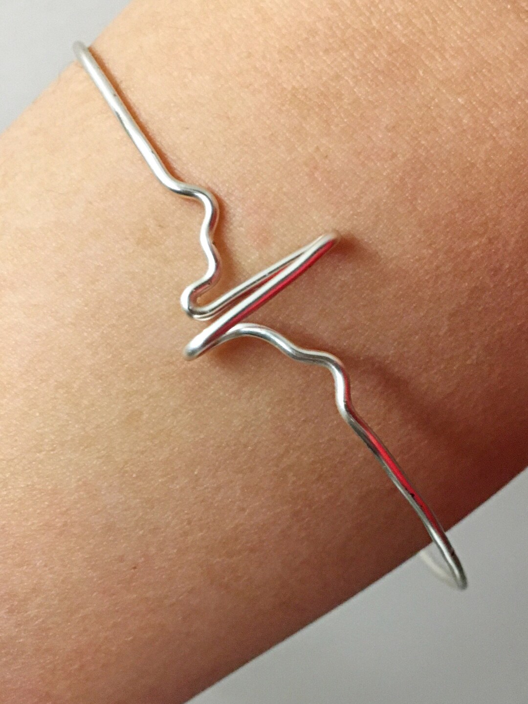 EKG Arm Cuff -ECG Armlet -sterling Silver /gold /rose Gold -heartbeat ...