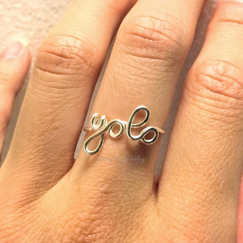 Yolo Ring -you Only Live Once YOLO Word -14K Gold /rose Gold-filled ...