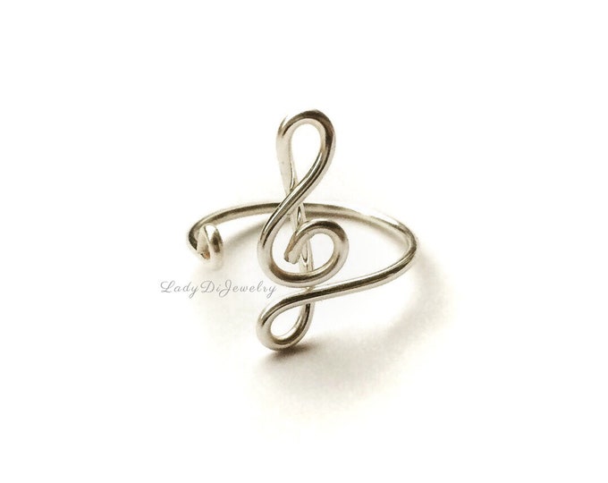 Treble Clef Ring Music Symbol Ring -14K Gold /rose Gold-filled ...
