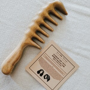 Meridian Head Massage Comb - Wide Tooth - Detangle - Handmade - Natural ...