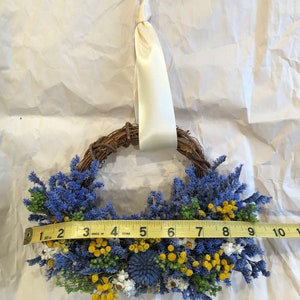 Dried Flower Wreath, Blue German Statice Wreath, German Statice Wreath ...