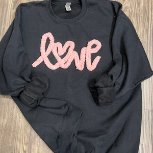 Womens Love Sweatshirt, Valentine's Sweatshirt, Chenille Yarn ...