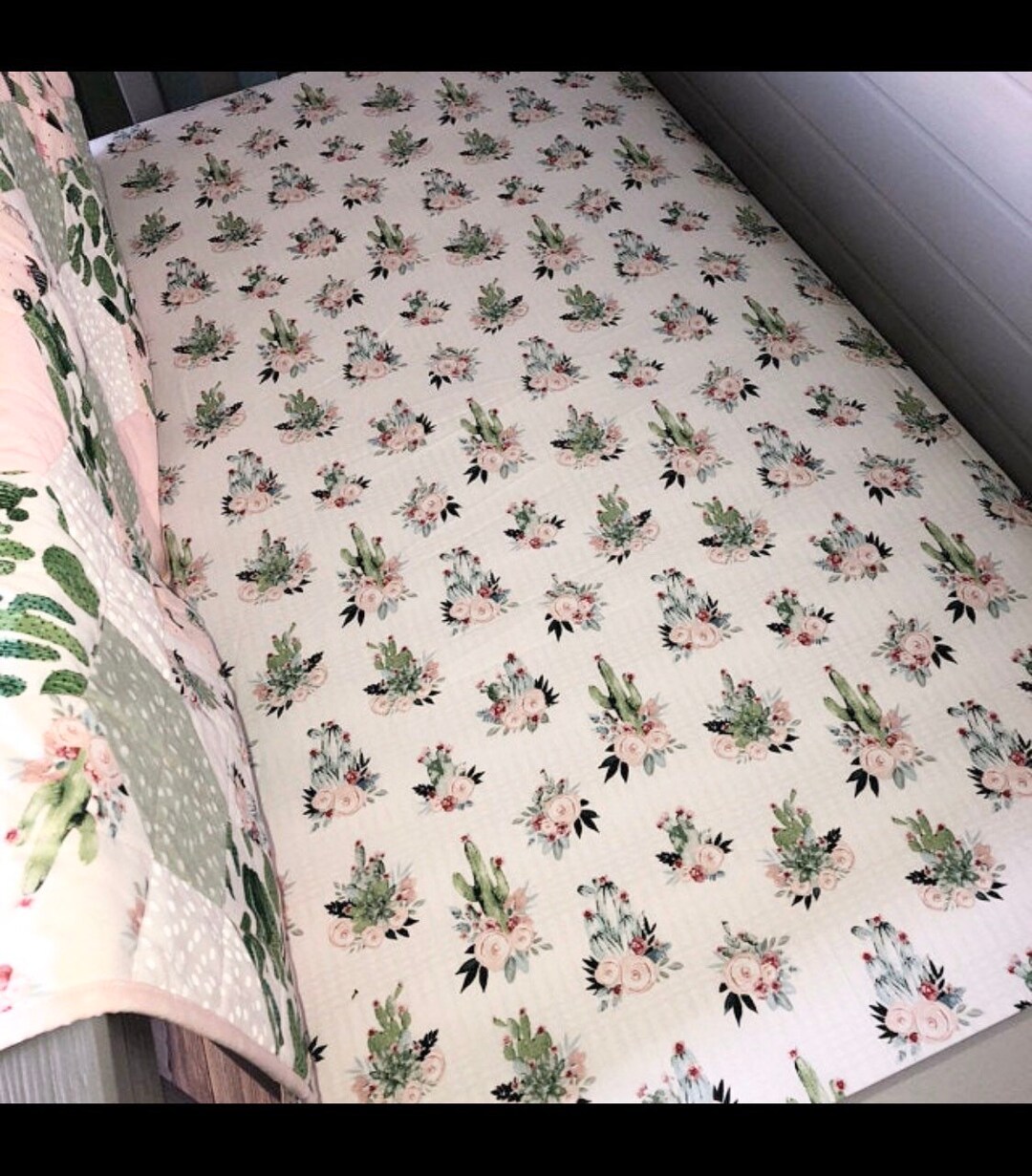 Cactus Crib Sheet, Boho Nursery, Western Bedding, Nursery Bedding, Baby ...