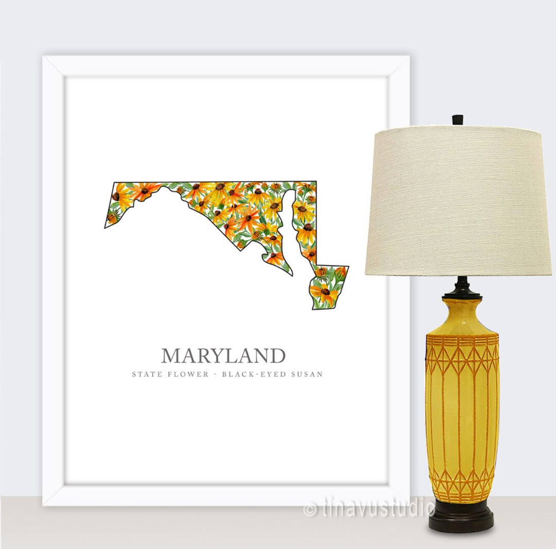 Maryland State Flower, DIGITAL DOWNLOAD, Black Eyed Susan Watercolor ...