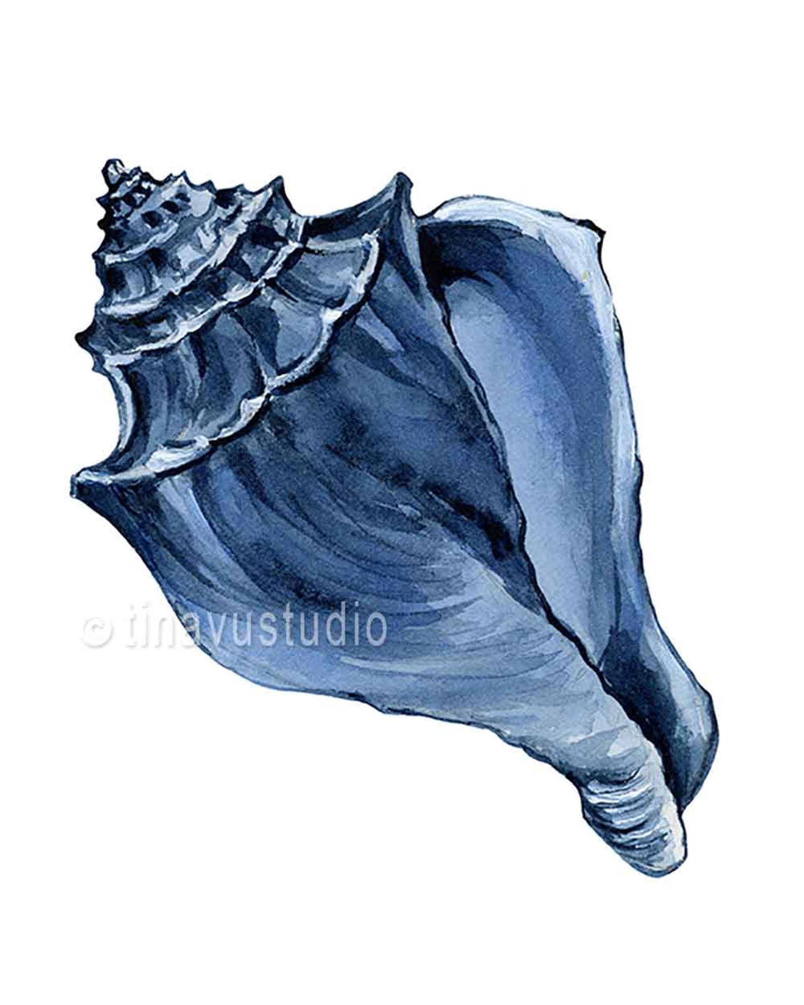 Set of 6 Indigo Watercolor Art Nautical Printable Digital | Etsy