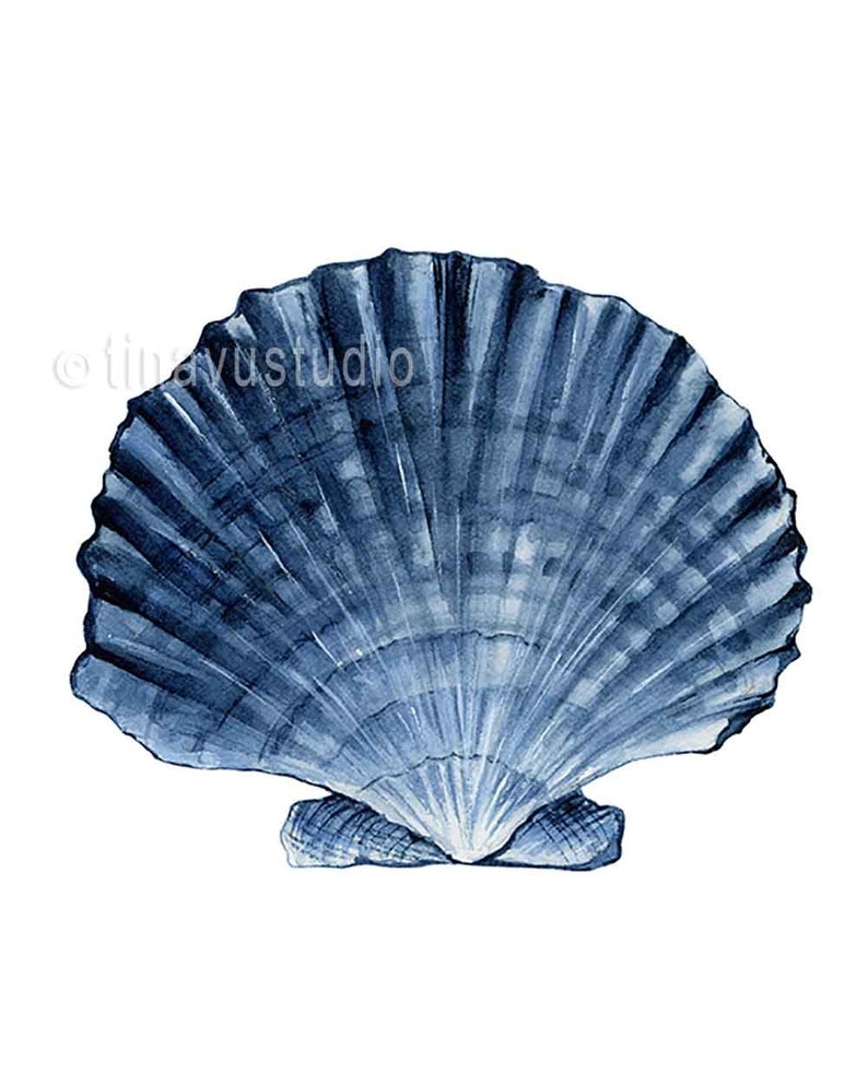 Set of 6 Indigo Watercolor Art Nautical Printable Digital - Etsy