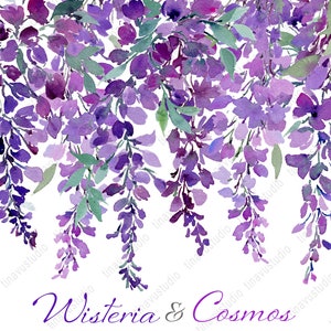 Wisteria Watercolor Digital Download, Hand Painted Flower Clip Art ...