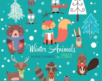 Fox clipart woodland animals clipart forest animals clipart