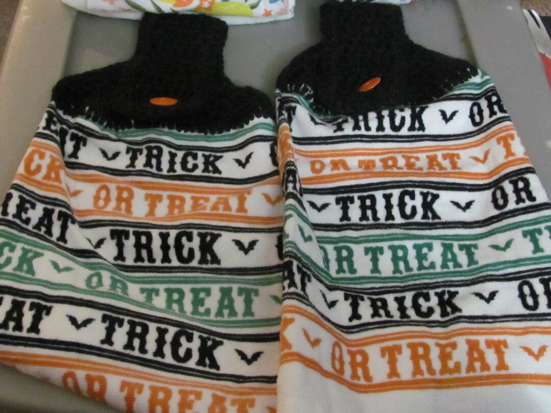 These Are Plush Hand Crocheted Kitchen Plush Towels Halloween Wods ...