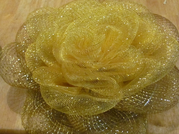 Beautiful Newly Made Deco Mesh Rose Wreath Yellow Deco Mesh - Etsy