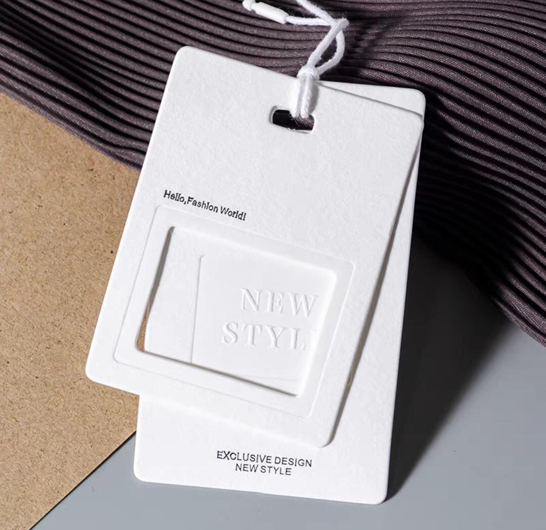 1000 PCS Custom Fashion Hang Tags | White Skeleton Paper Card Tags Set ...