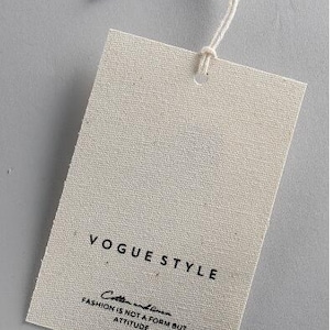 1000 Pcs Custom Cotton Hang Tag, Beige / White Cotton Hang Tag, Fabric ...