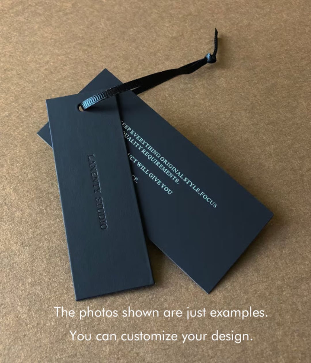 1000 Custom Black Paper Double Hang Tags, Hot-pressed Logo - Etsy