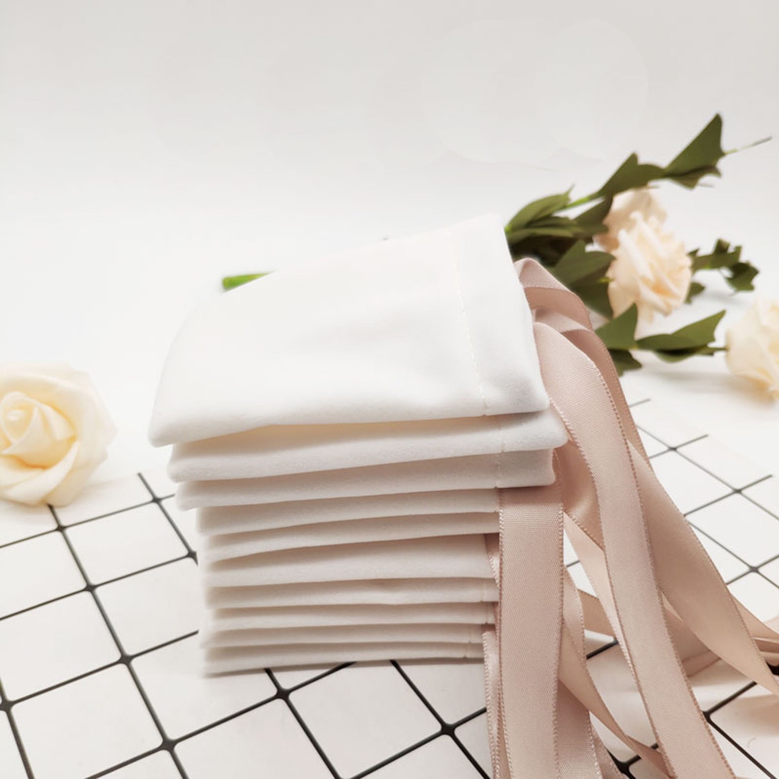 100 bags small plush velvet drawstring ribbon pouch Pocket | Etsy