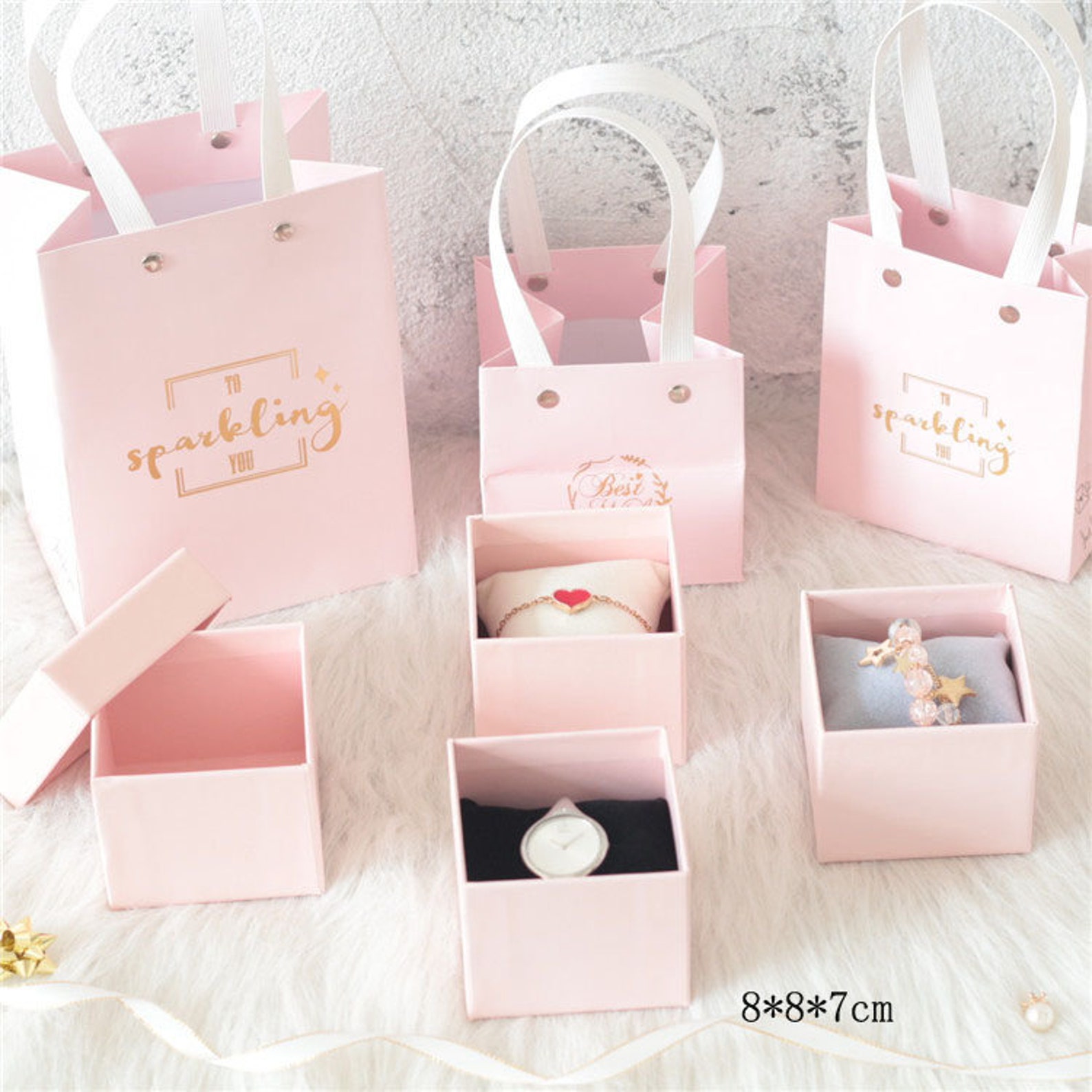 Light Pink Paper Boxjewelry Boxrings Box Craft Jewelry Gift - Etsy