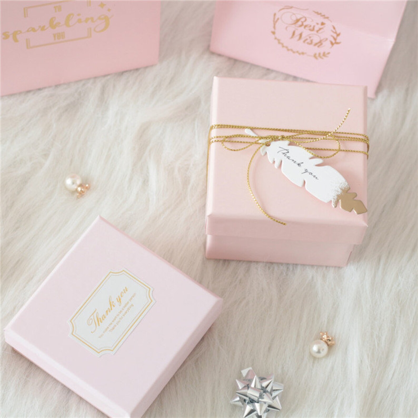 Light Pink Paper Boxjewelry Boxrings Box Craft Jewelry Gift - Etsy