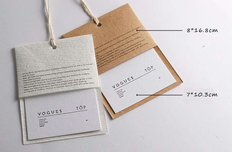 1000 Set Custom Paper Swing Tags, Khaki / White Paper Hang Tag,with String , for Clothing With ...
