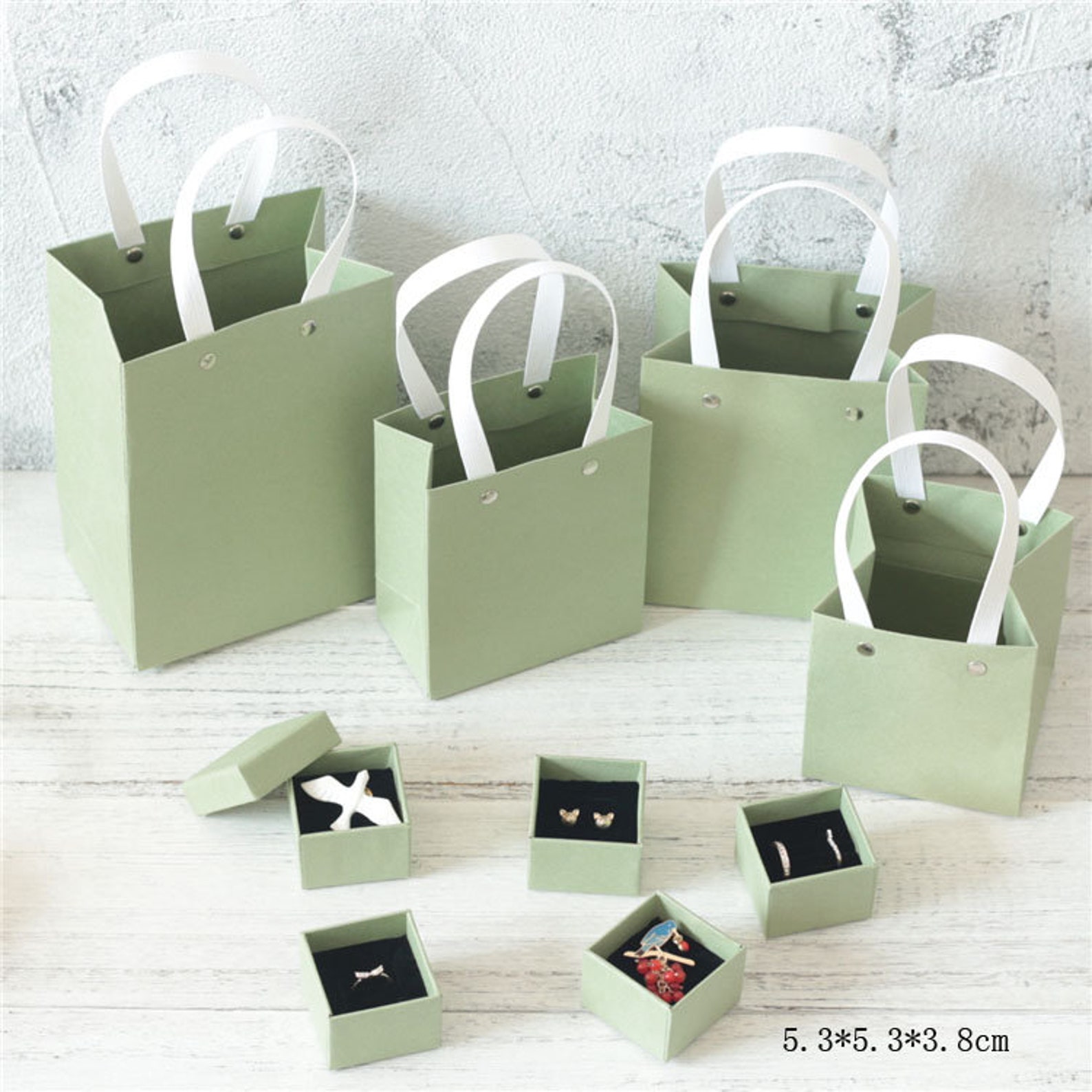 Light Green Paper Boxcraft Jewelry Gift Boxjewelry - Etsy