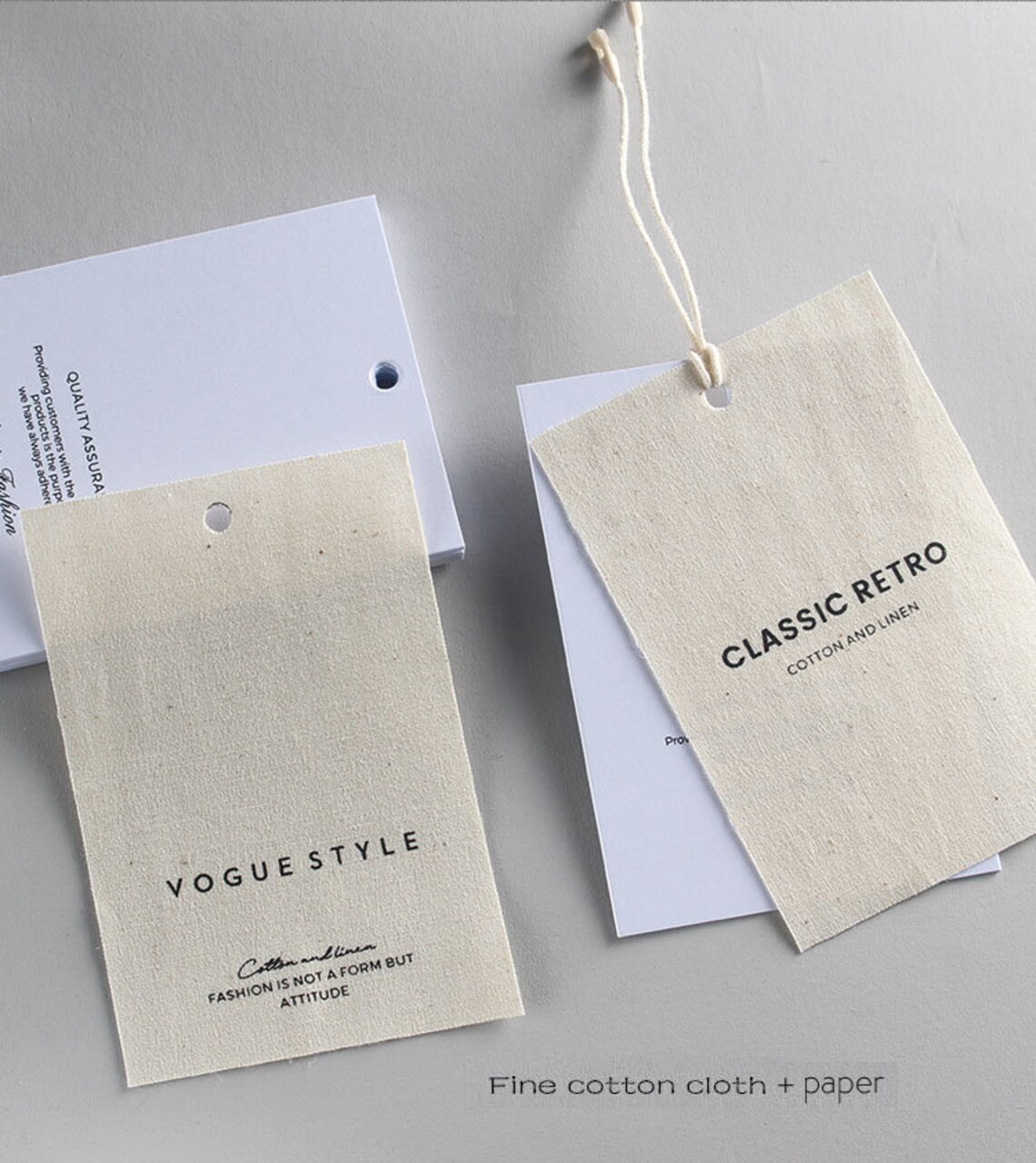 1000 Set Custom Cotton + Paper Hang Tag, With String, With Your Design ...