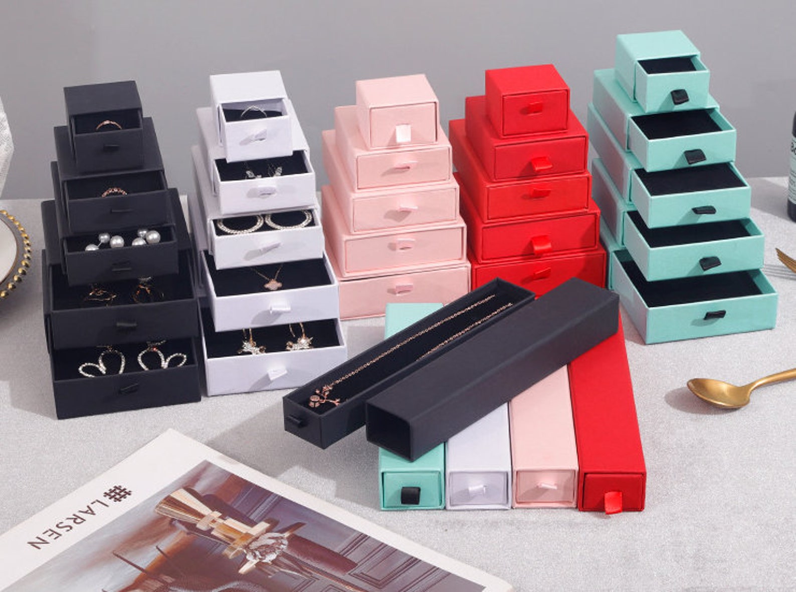 Personalized Paper Jewelary Slider Box With Your LOGO Jewelry - Etsy