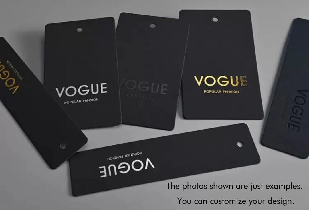 1000PCS Custom Double Hang Tags | Black Clothing Tag Set for Stylish ...