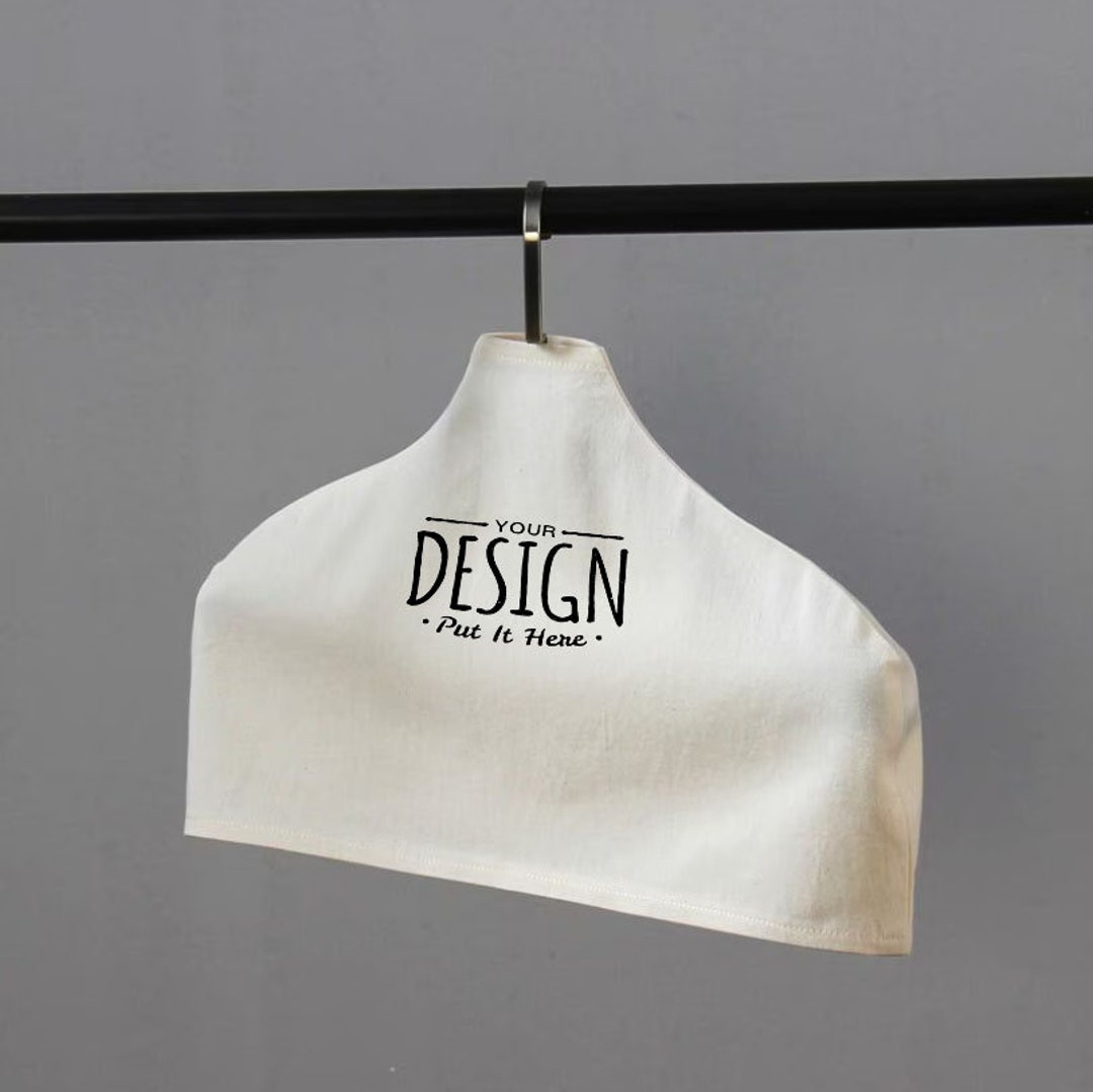 10 Pcs Customized Natural Color Sackcloth Hanger Cover With Your Brand ...