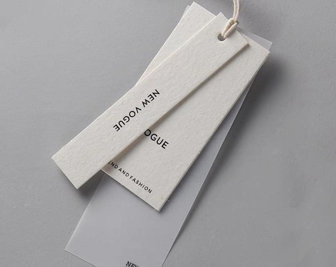 1000 Pcs Custom Cotton Hang Tag, Beige / White Cotton Hang Tag, Fabric ...