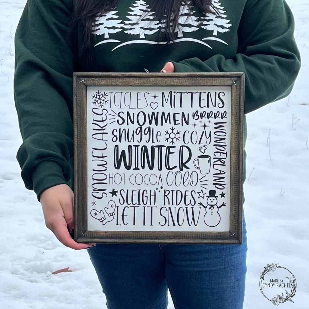 Winter Things Sign Christmas Winter Decor Wall Decor Happy Holidays One ...