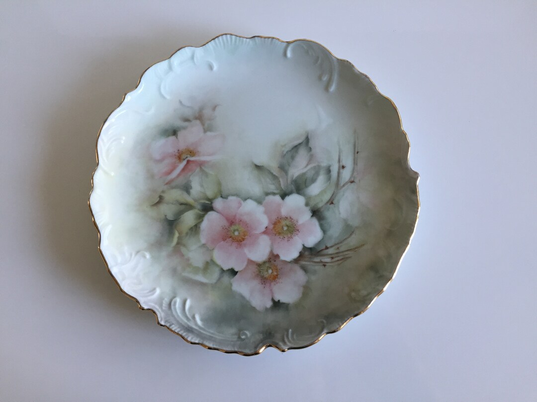 Vintage Shabby Chic Rose Bouquets Decorative Plate French Provincial ...