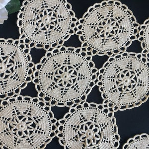 A Pair of Vintage Beige Crochet Lace Doilies in Diamond Shape - Etsy