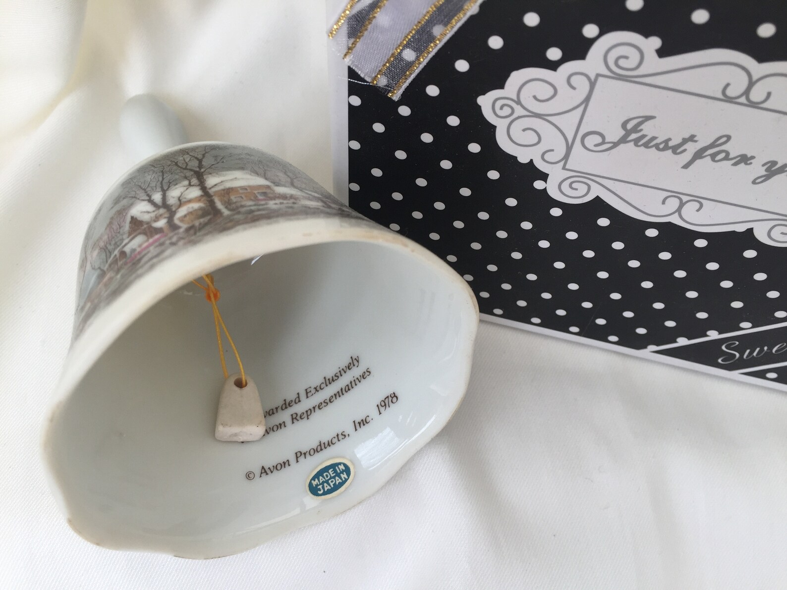 Vintage Collectible Fine Bone China Bell With Snowy Winter Pattern Made ...