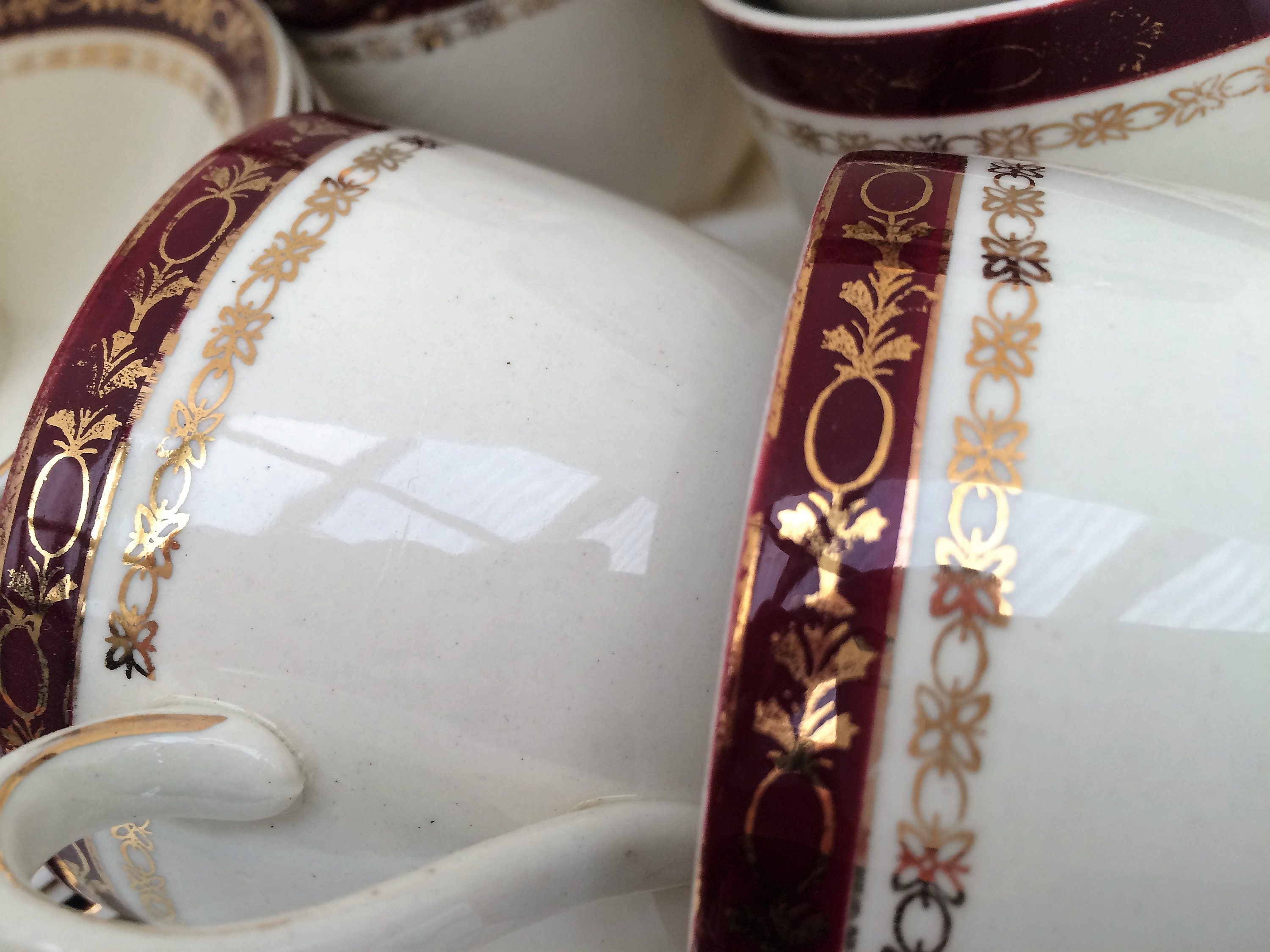 Alfred Meakin Maroon and Gold Vintage Tea Set. 18 Pieces of a - Etsy ...