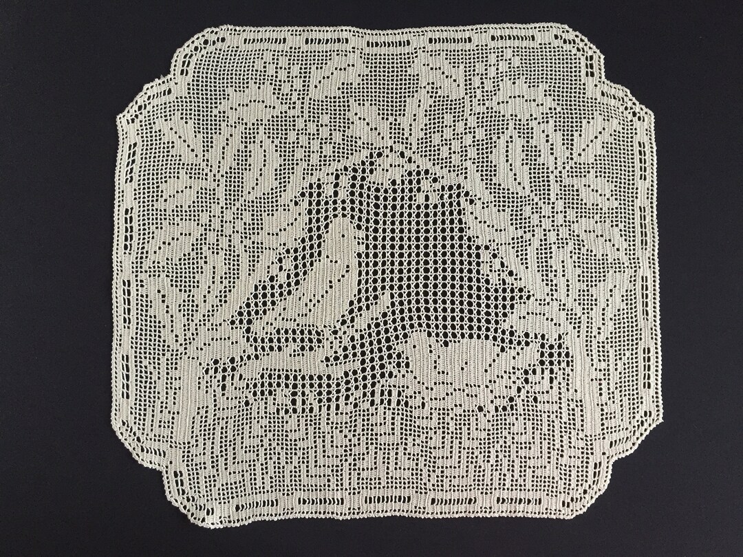 Mary Card Designed "holly and Robin" Chair Set (1931) Vintage Crochet ...