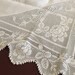Mary Card rosebud Crochet Lace and Linen Vintage Tablecloth English ...
