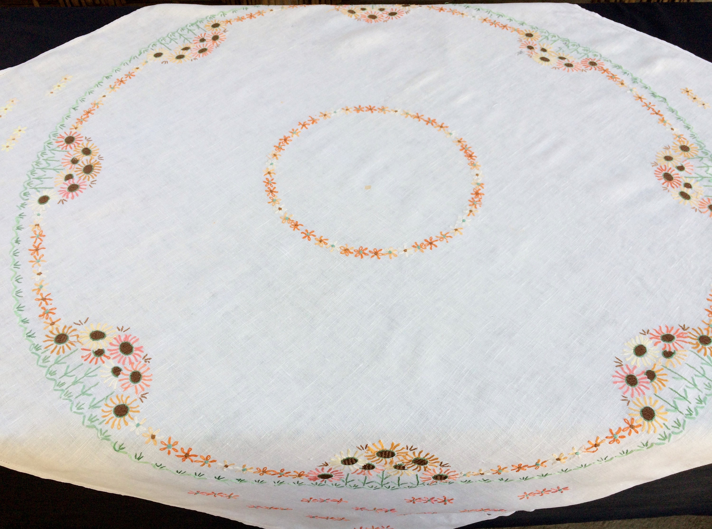 Embroidered Linen Tablecloth. Vintage Square Tablecloth. - Etsy Australia