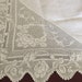 Mary Card rosebud Crochet Lace and Linen Vintage Tablecloth English ...