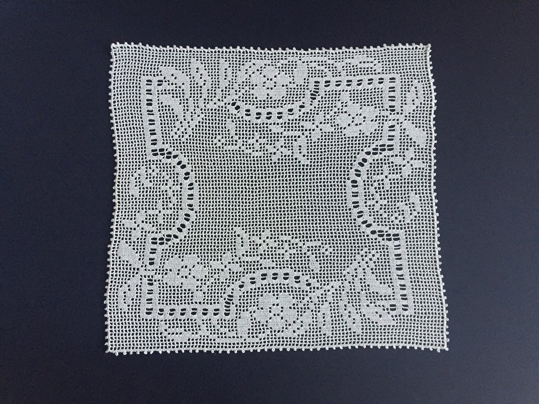 Mary Card "jasmine Set" Square Filet Crochet Doily (design Published in ...