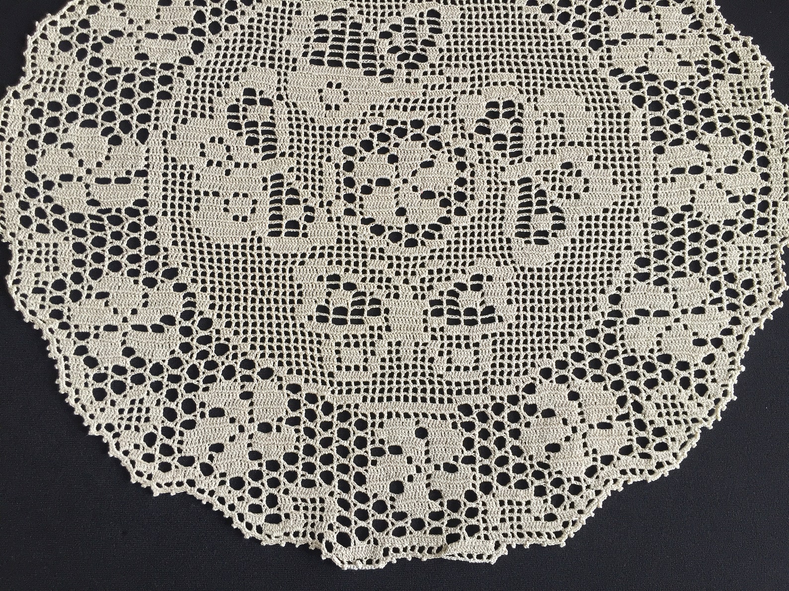 Mary Card "periwinkle & Butterfly" Filet Crochet Lace Doily 1928 Design ...