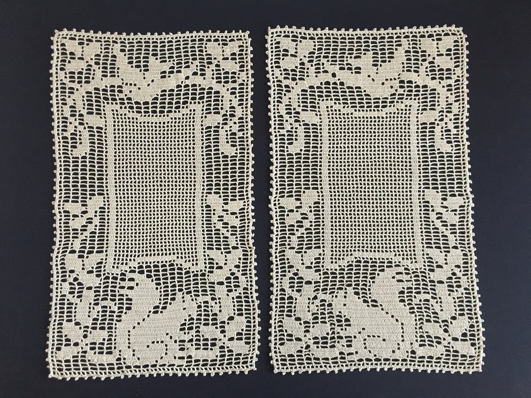Mary Card Designed "woodland" Armchair Set (1931) Large Vintage Crochet ...